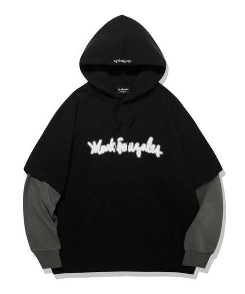 와키윌리(WACKY WILLY) SIGN LOGO LAYERED HOOD BLACK - 사이즈 & 후기 | 무신사