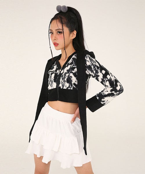 MUSINSA | UGLYSHADOW HOOD SET CROP CARDIGAN(BLACK)