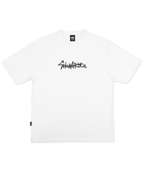 MUSINSA | SAKUN Round short-sleeved T-shirt (white) $MILE OGT-SHIRT WHITE