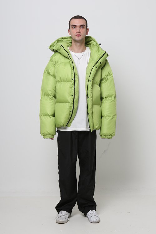MUSINSA | PLASTICPRODUCT Oversized Hooded Puffer (Clark)