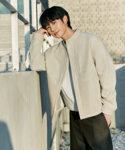 MUSINSA | MINDBRIDGE Suede Stan Lee Blue Jacket - 2color MYJP2101