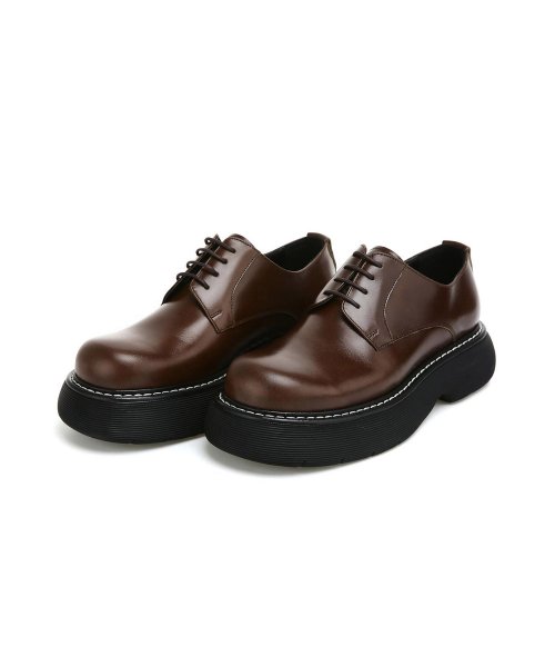 MUSINSA | IL CORSO Brown Leather Oversole Derby Shoes IESO2E101W2