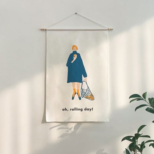 멜팅스튜디오(MELTING STUDIO) 패브릭 우드 행잉 포스터 / 52번 Oh Rolling Day (우드프레임 포함 ...