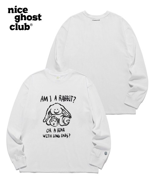 MUSINSA | NICE GHOST CLUB RABBIT OR BEAR L/S TEE_WHITE(NG2CSUT551A)