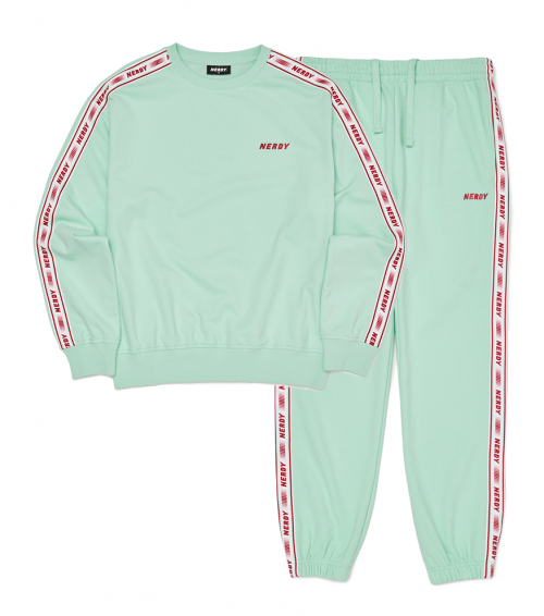 MUSINSA | NERDY (22SS) Logo Tape Sweat Set Mint