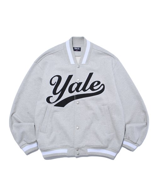 MUSINSA | YALE HEAVY WEIGHT IVYLEAGUE BASEBALL STADIUM JACKET GRAY