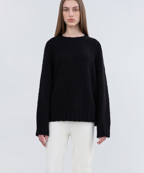 MUSINSA | INSILENCE WOMEN COTTON SLAB PULLOVER BLACK