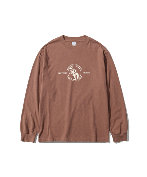 오아이오아이 컬렉션(OIOI COLLECTION) 5BO LOGO LONG SLEEVE T-SHIRTS [DUSTY PINK ...