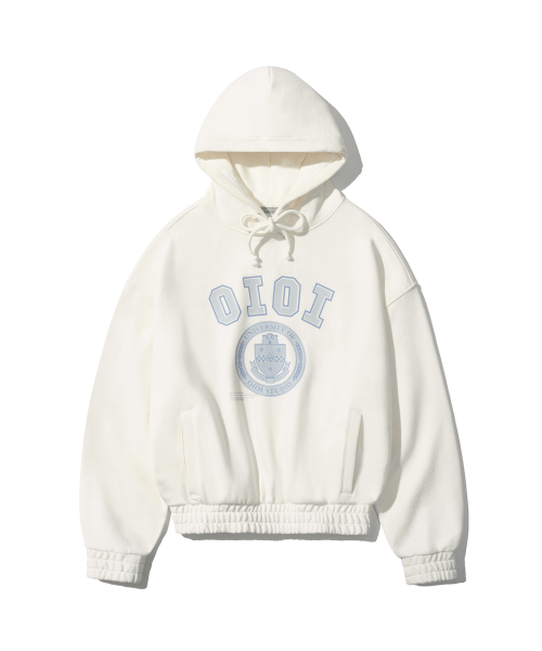 오아이오아이 컬렉션(OIOI COLLECTION) VARSITY LOGO HOODIE [WHITE] - 사이즈 & 후기 | 무신사