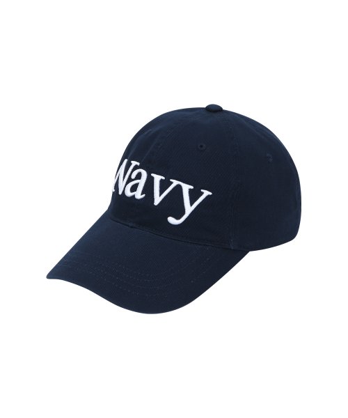 MUSINSA | SLOWACID CONVEX COLOR EMBROIDERED BALL CAP [NAVY]