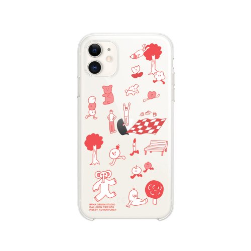 MUSINSA公式 | BALLOON FRIENDS POM Deep Breath Red Gel Hard Phone Case