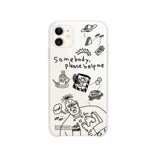 MUSINSA公式 | BALLOON FRIENDS POM Help Me Gel Hard Phone Case