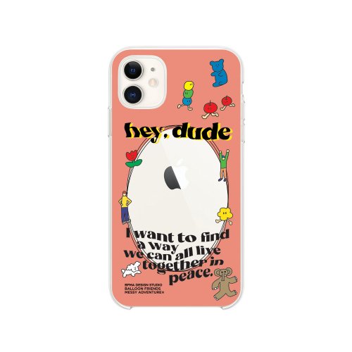 MUSINSA | BALLOON FRIENDS POM PEACEFUL Gel Hard Phone Case
