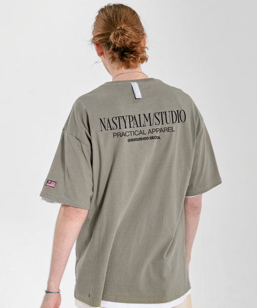 MUSINSA | NP STUDIO NP Studio Logo T-Shirt Army
