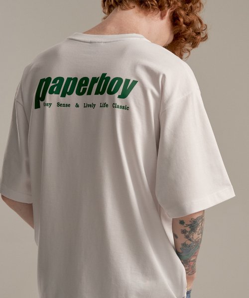 MUSINSA | PAPERBOY Inline Chain Short Sleeve T-shirt_White