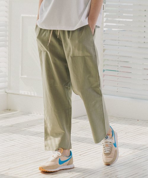 MUSINSA | PAPERBOY Linen Eco Classic 10 Pants - Olive