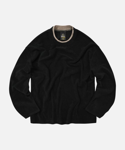 MUSINSA | FRIZMWORKS DOUBLE NECK TERRY TEE 002 _ BLACK