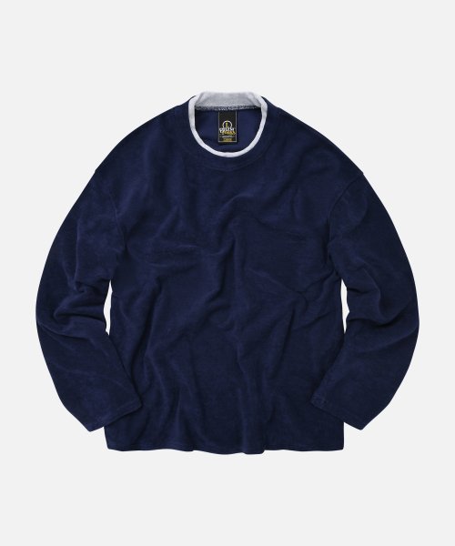 MUSINSA | FRIZMWORKS DOUBLE NECK TERRY TEE 002 _ NAVY