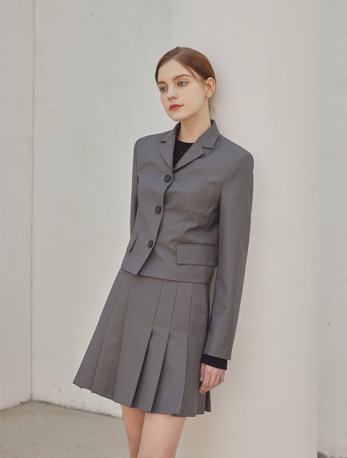 에이리프(A.RIFF) Alice crop jacket _GRAY - 사이즈 & 후기 | 무신사