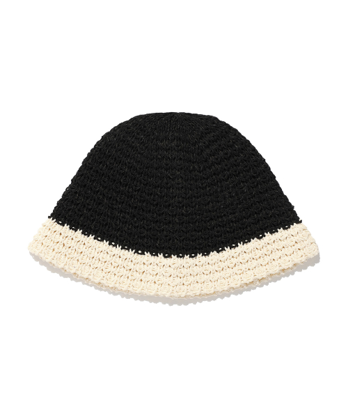 MUSINSA | NICE GHOST CLUB SUMMER KNIT BUCKET HAT_BLACK