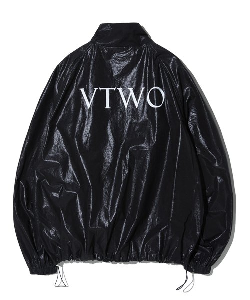 MUSINSA | VTWO LOGO PRINTED COATED JACKET_BLACK