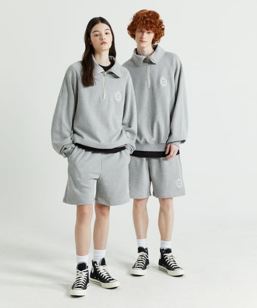 MUSINSA | VTWO EMBLEM LOGO SHORTS_MELANGE GRAY