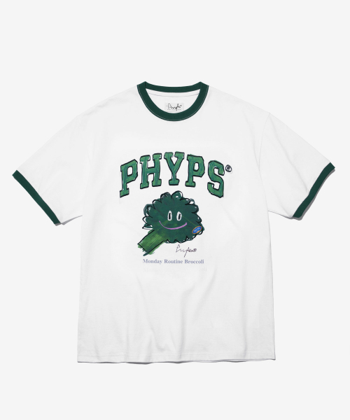 MUSINSA | PHYPS MONDAY ROUTINE BROCCOLI SS WHITE