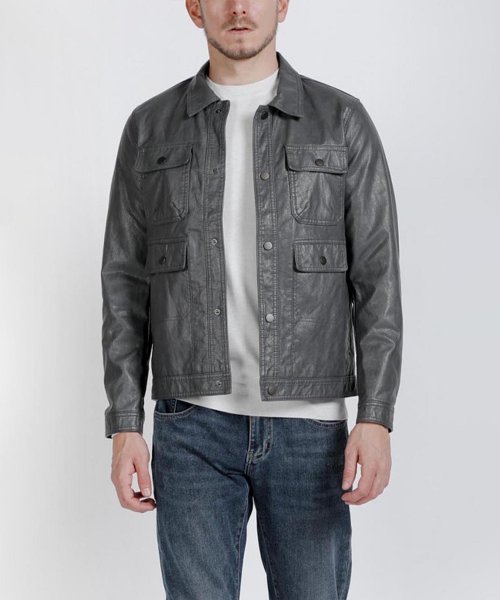 빠니깔레(PANICALE) 버튼 피유 가죽 재킷 [차콜] - 사이즈 & 후기 | 무신사