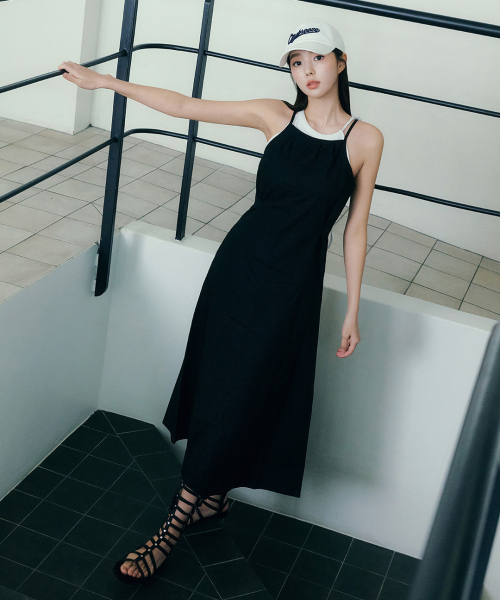 MUSINSA | CITYBREEZE WOMAN Halter Neck Long One Piece_BLACK