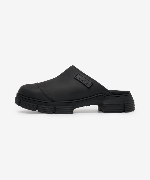 MUSINSA | GANNI Women's Recycled Rubber City Mule - Black / S1780099