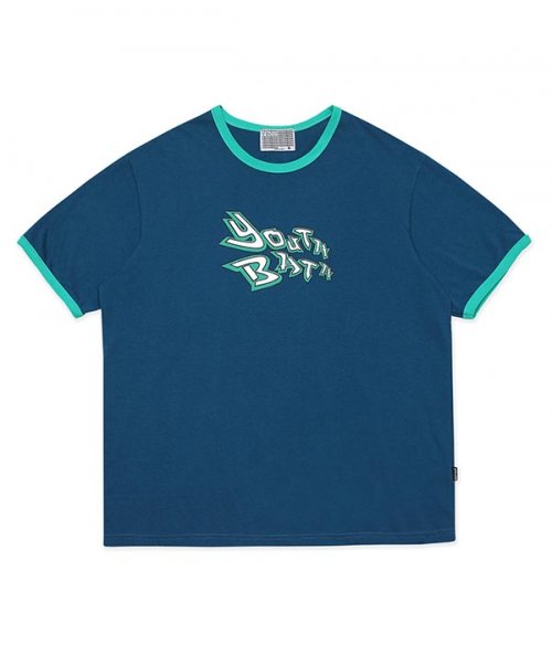 MUSINSA | YOUTHBATH YB LOGO SHORT SLEEVE T-SHIRT_BLUE