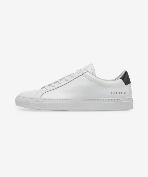 MUSINSA | COMMON PROJECTS Retro Black Tab Sneakers - White / 23110547