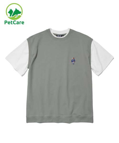 MUSINSA | YALE (23SS) EMBROIDERY UNIVERSITY DAN LAYERED TEE LIGHT KHAKI