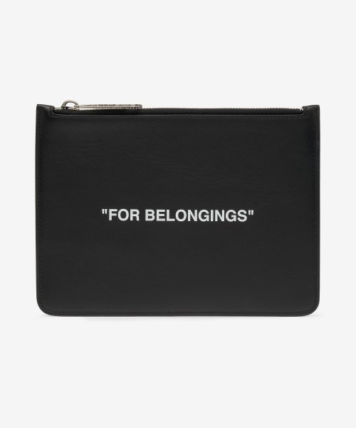 MUSINSA | Off White Slogan Pouch - Black / OMNM001F21LEA0021001