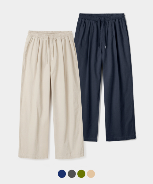 MUSINSA | INDUST FW version_All-banding one-tuck wide cotton pants_4COLOR