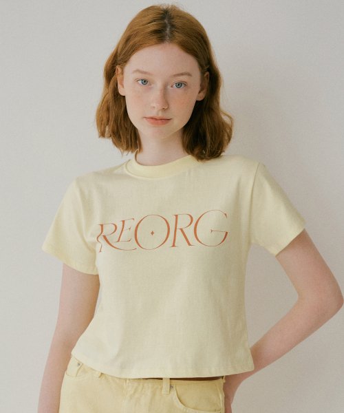 REORG(리올그) | 실시간 인기 스타일 | PIC REORG SPARKLE CROP T-SHIRTS LIGHT YELLOW ...
