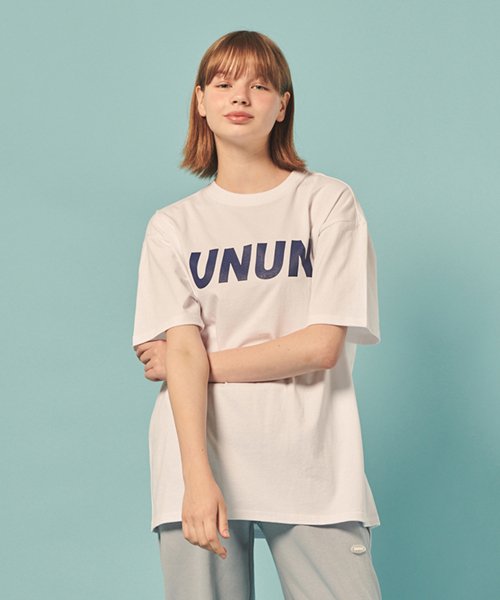 유니스튜디오(UNISTUDIO) UNUN® NAVY LOGO T-SHIRT (WHITE) - 사이즈 & 후기 | 무신사