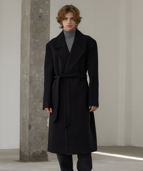 데꼬로소(DECOROSO) 마엘 로브 롱 코트 [블랙] - 사이즈 & 후기 | 무신사