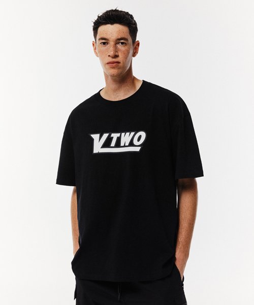 MUSINSA | VTWO Drawing Print Short Sleeve Tee_Black