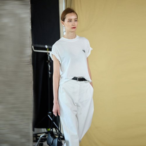 MUSINSA | OUI MAIS NON Basic shirring cropped T-shirts