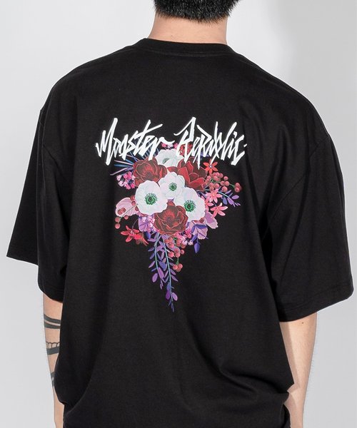 MUSINSA | MONSTER REPUBLIC Movement Flower Merleau Red T-Shirt Black
