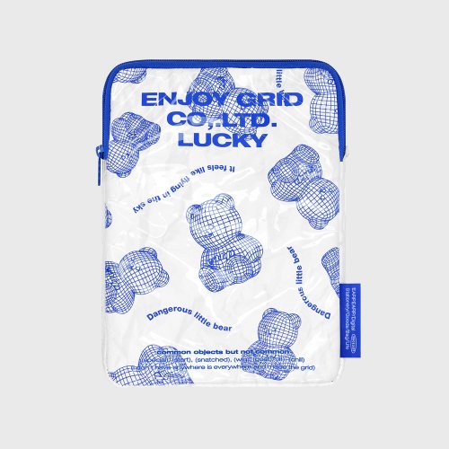 MUSINSA | EARPEARP COVY GRID PATTERN-BLUE (11 inch PVC pouch)