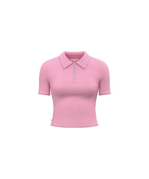 MUSINSA | TUOMIO Half zip-up collared top [light pink]