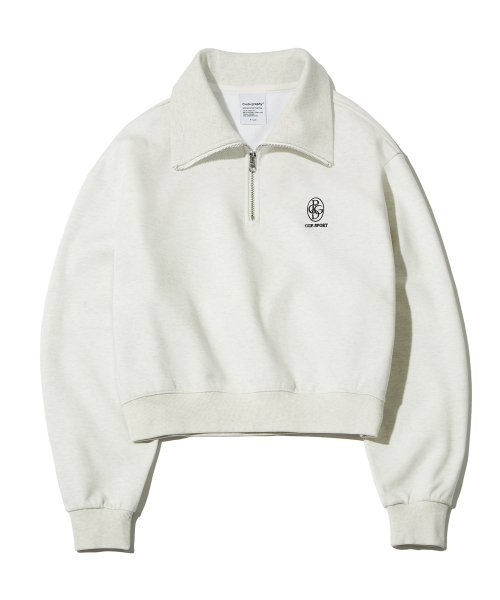 MUSINSA | Codegraphy (Woman) CDGP Big Collar Half Zip-Up Sweatshirt_Oatmeal