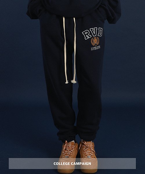 MUSINSA | RVD (College Campaign) Loose Fit Sweatpants (Yale Navy)