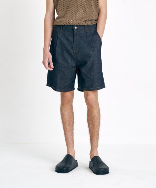 MUSINSA | FOTTNERS One Tuck Bermuda Indigo Jeans