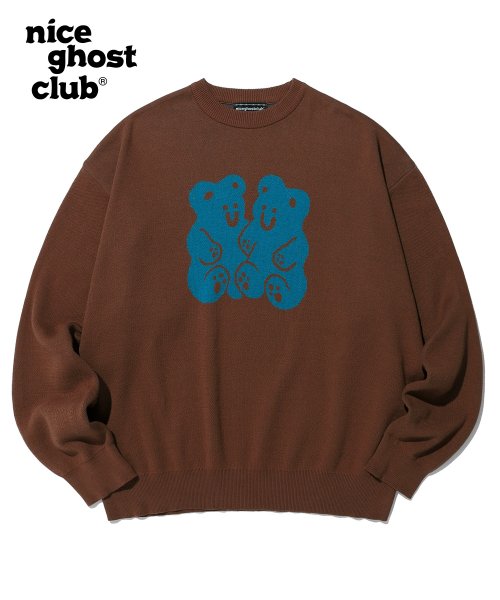 MUSINSA | NICE GHOST CLUB Gummy Bear Big Knit Sweater_Brown (NG2CFUK603A)