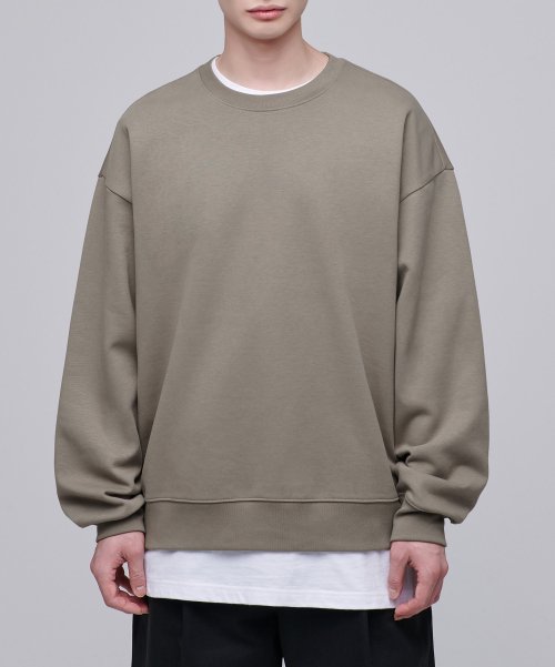 MUSINSA | MUSINSA STANDARD Flat Terry Oversized Sweatshirt [Dusty Beige]