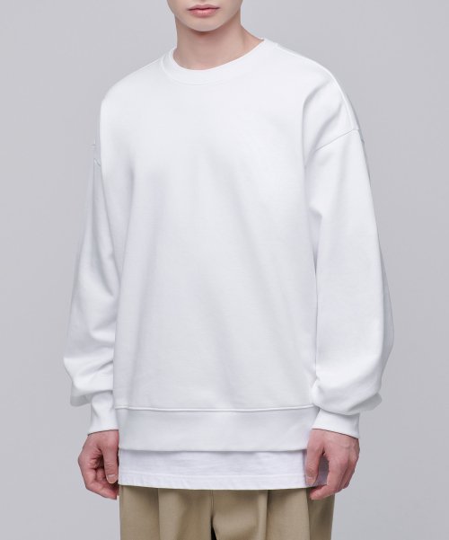 MUSINSA | MUSINSA STANDARD Flat Terry Oversized Sweatshirt [White]
