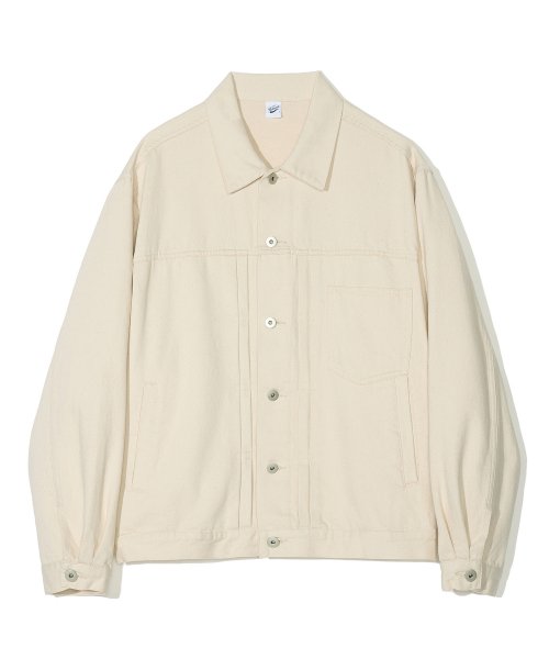 MUSINSA | PARTIMENTO Washed Denim Trucker Jacket Ecrew